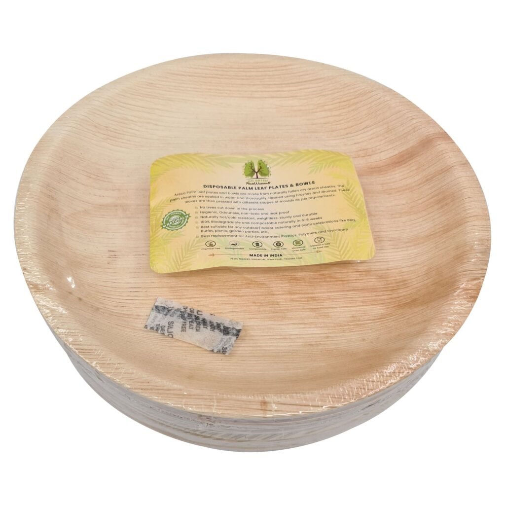 Disposable Palm Leaf Plates 10″ Round Pack of 25 | Eco-Friendly Plates ...