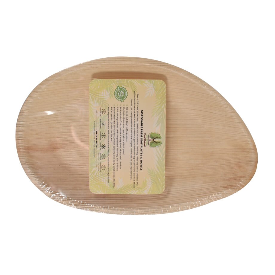 Disposable Palm Leaf Plates 10″x6″ Oval Tray Pack of 25 | Eco-Friendly ...