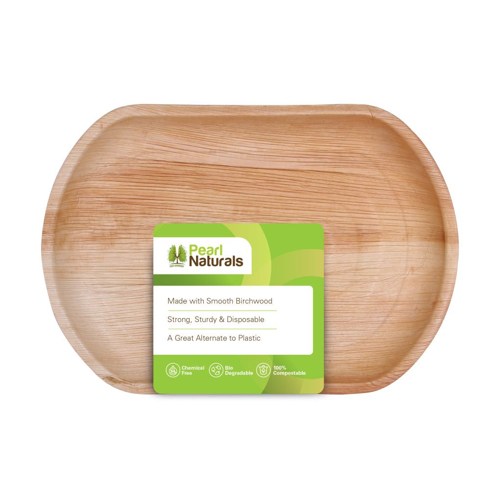 Disposable Palm Leaf Serving Tray 22″x12″ Large Pack of 3 /5 /10 | Eco ...
